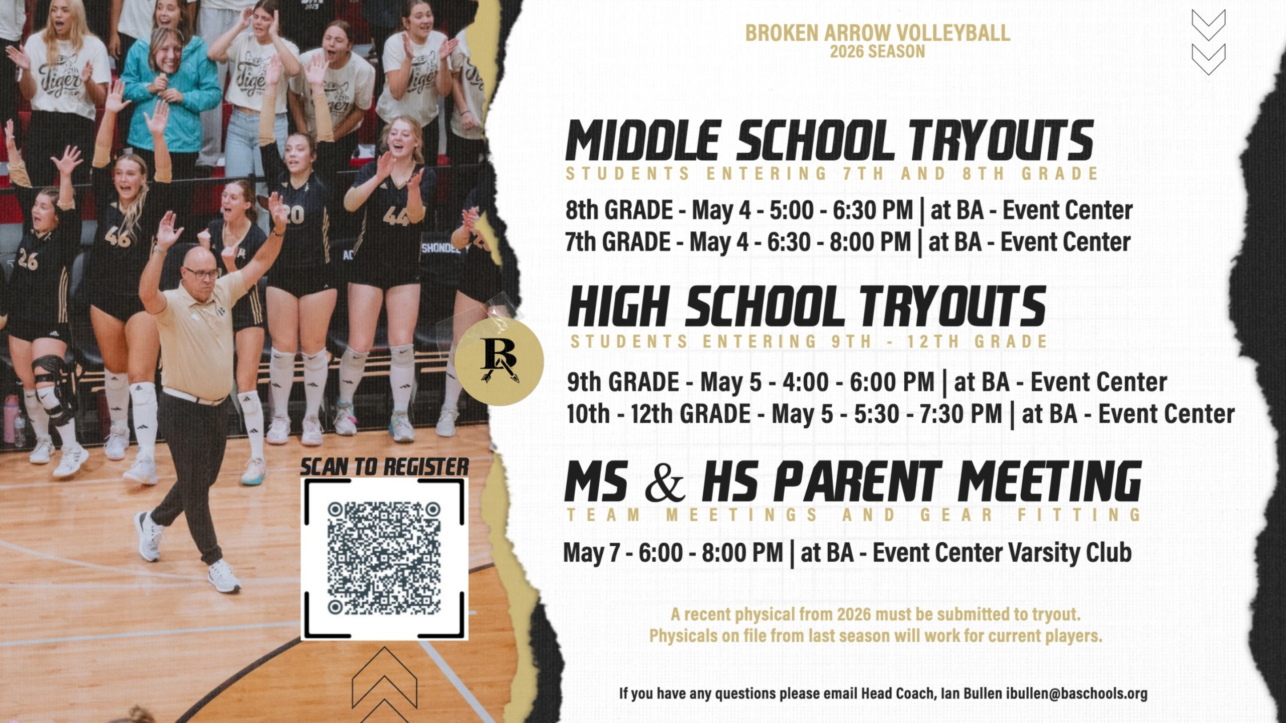 Broken Arrow Volleyball: Tryout Information – 2026 – BA Tiger Sports